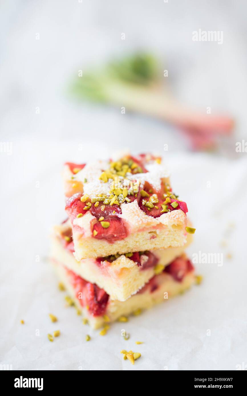 Rhubarb sheet cake Stock Photo - Alamy