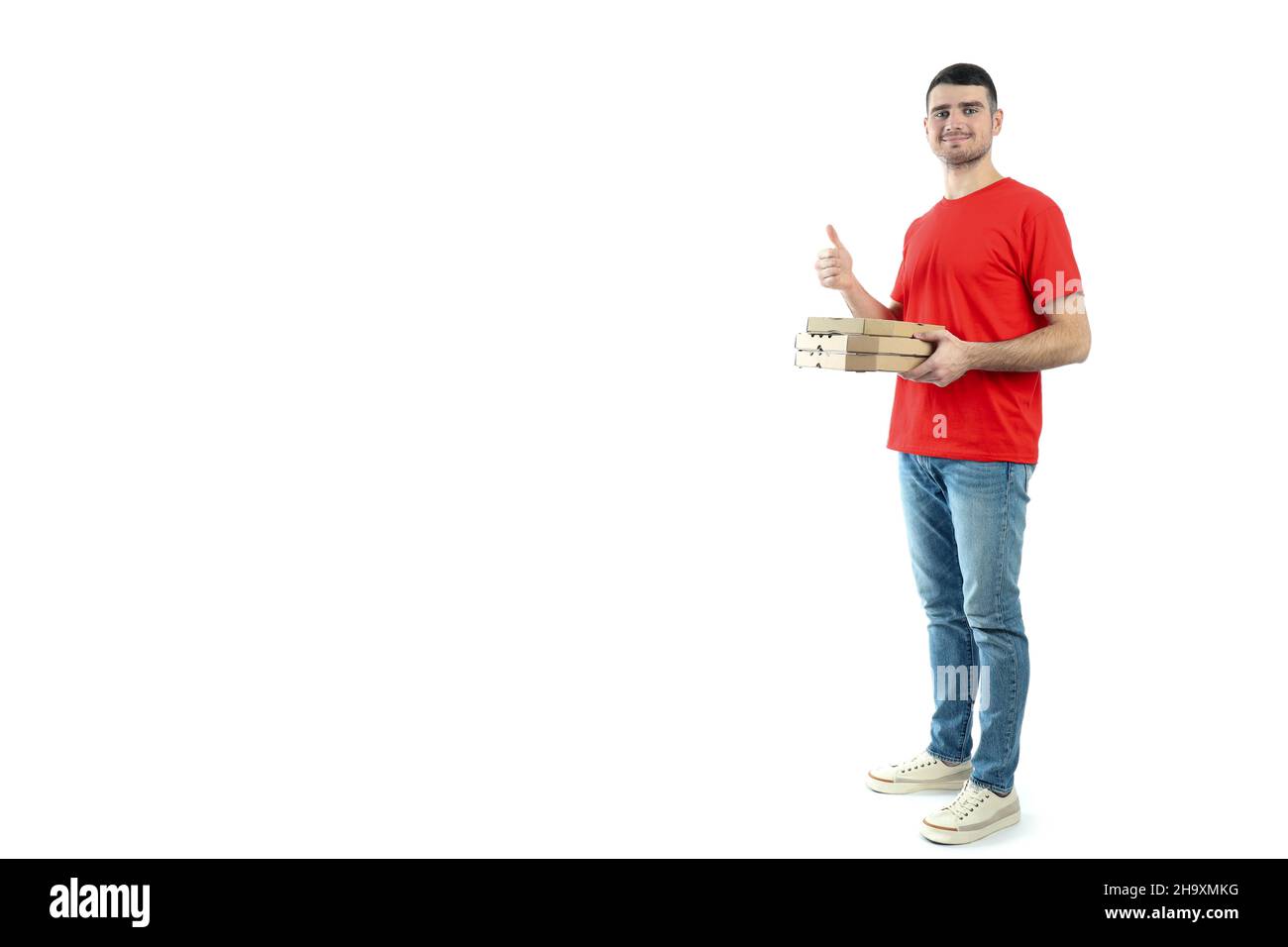 Food pizza delivery postal Cut Out Stock Images & Pictures - Alamy