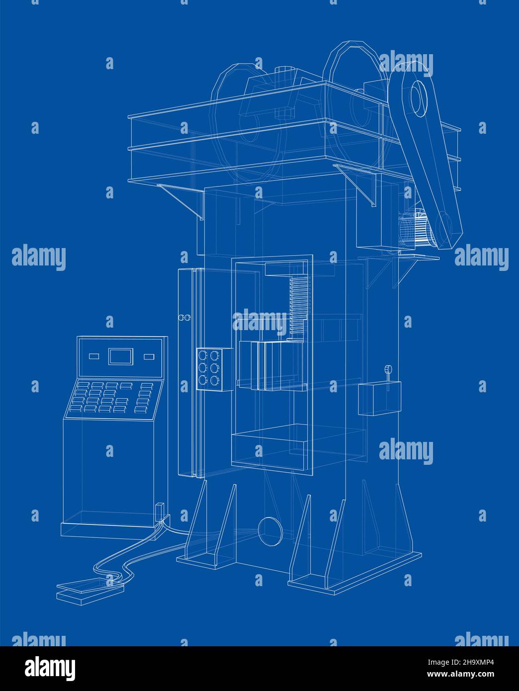Friction screw press concept outline Stock Photo - Alamy