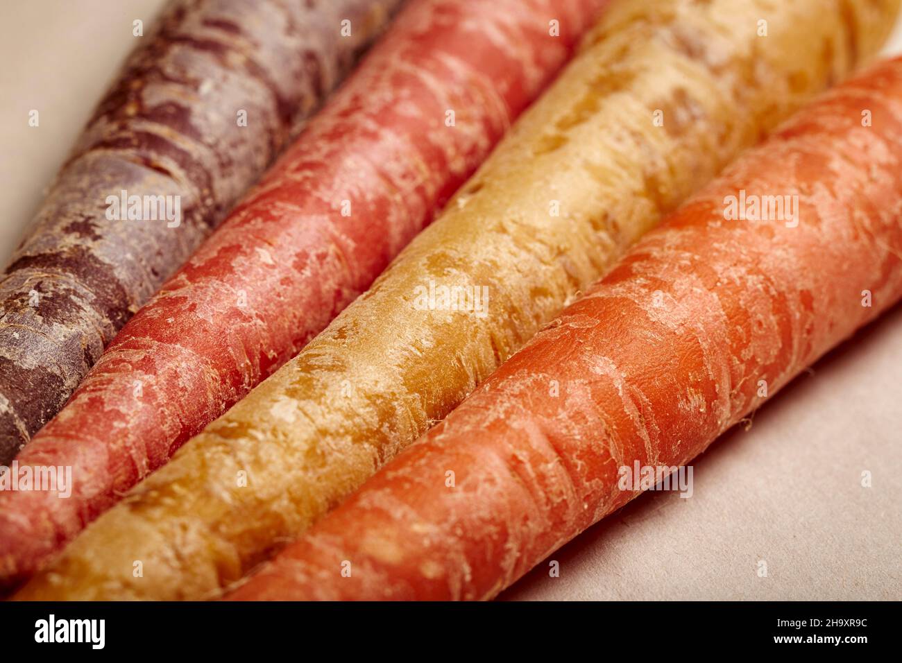 Various different coloured organic carrots (detailed Stock Photo - Alamy