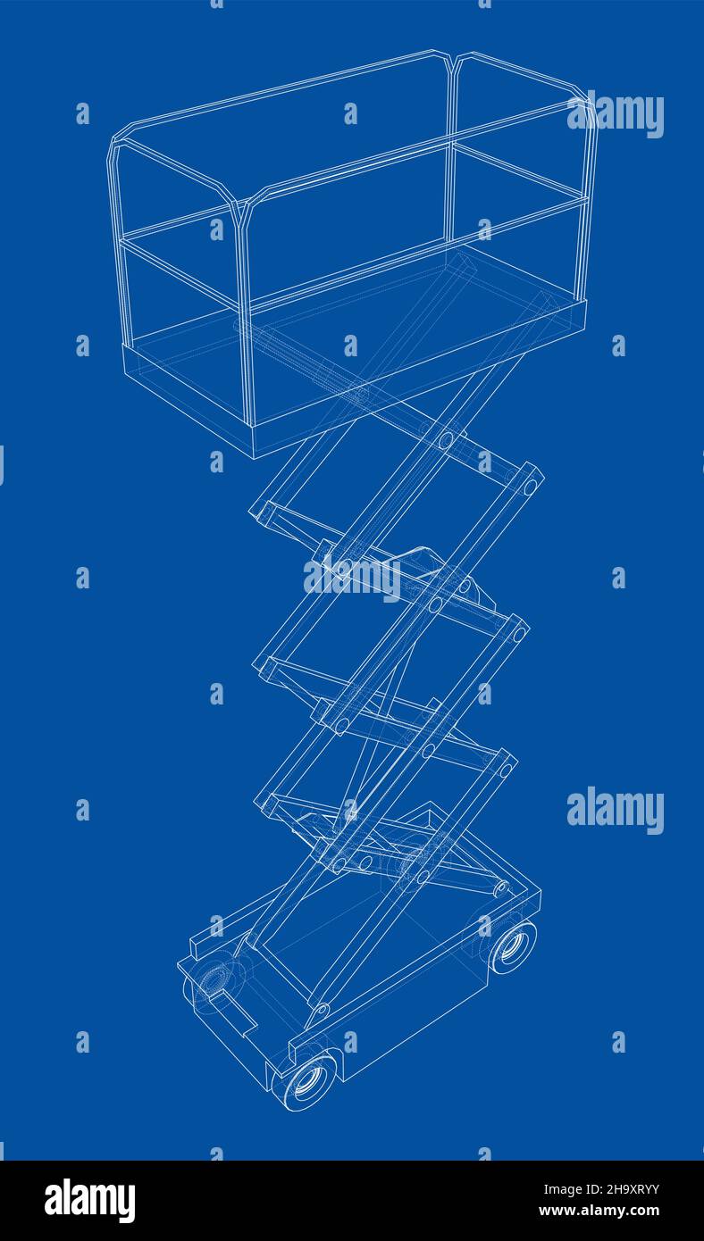 Scissor lift concept outline Stock Photo - Alamy