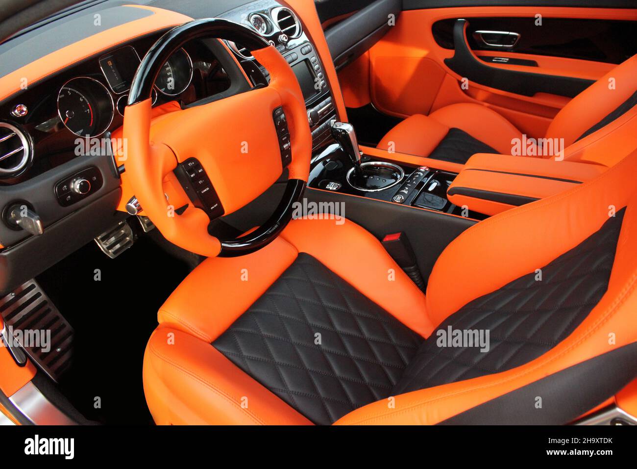 Car interior luxury service. Car interior details Stock Photo - Alamy