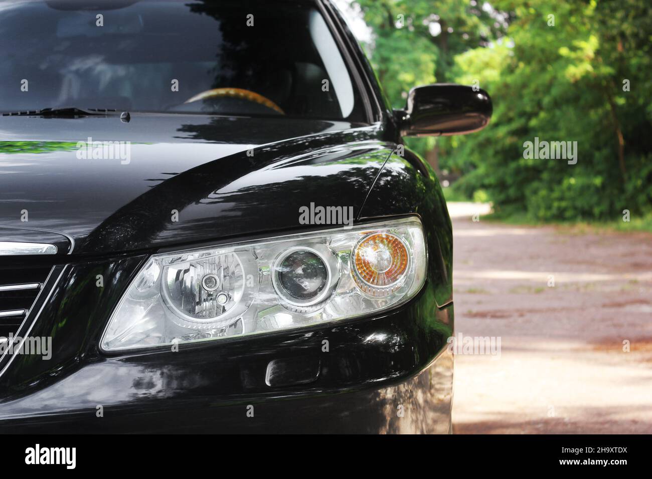 Car headlights. Headlight. Part of the car Stock Photo - Alamy