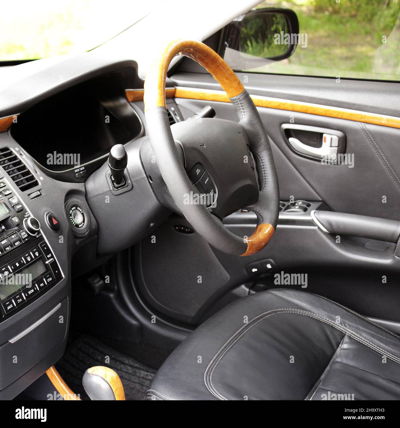 Car interior luxury service. Car interior details Stock Photo - Alamy