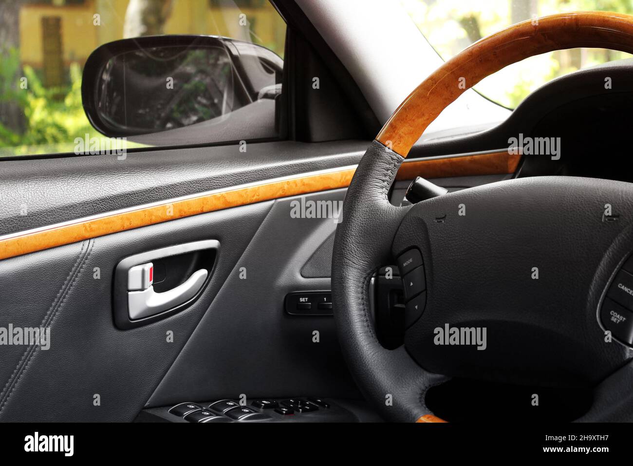 Car interior luxury service. Car interior details Stock Photo - Alamy