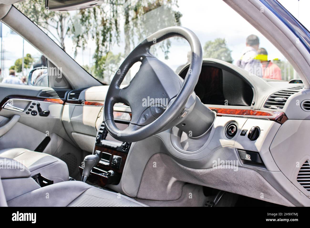 View of the interior of a modern automobile showing the dashboard. Car ...