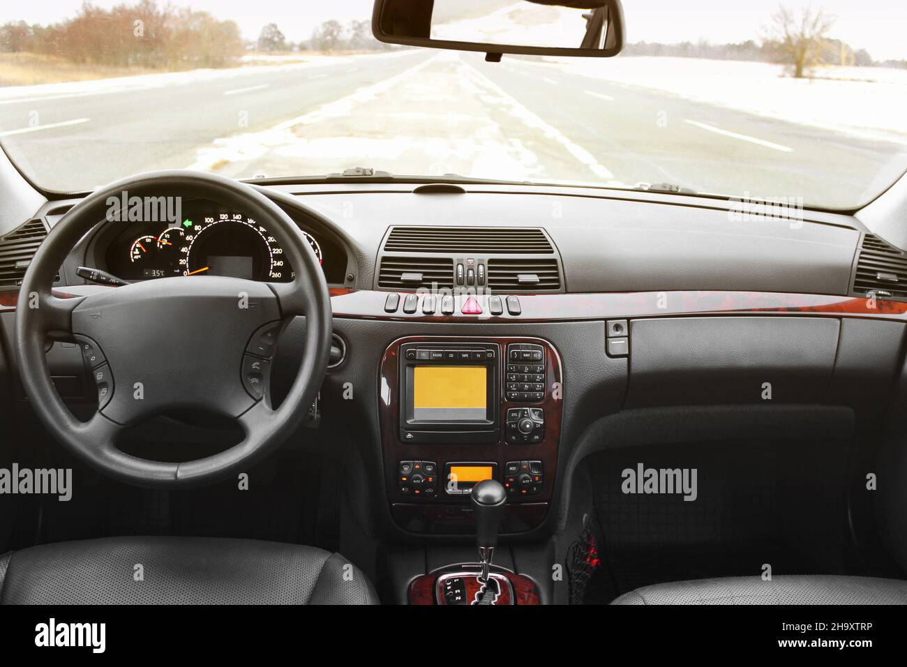 Interior of the car. View of the interior of a modern automobile ...