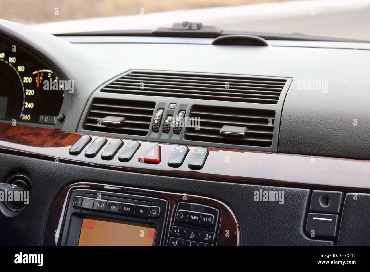 Car interior luxury service. Car interior details Stock Photo - Alamy