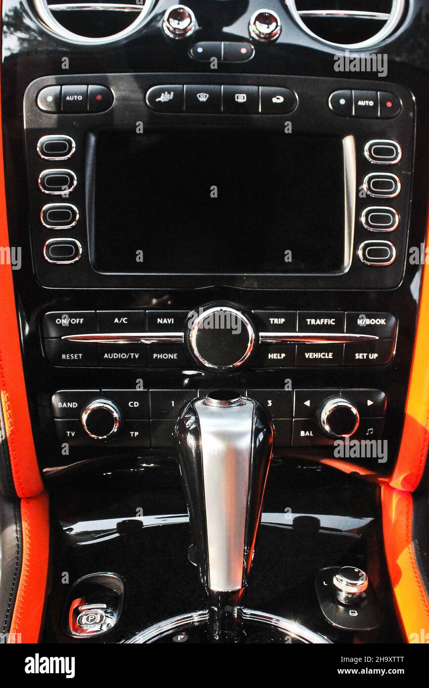 Car interior luxury service. Car interior details Stock Photo - Alamy
