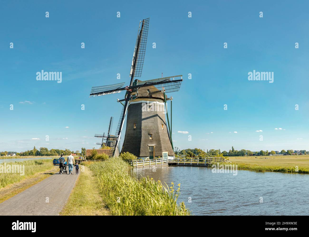 The three windmill of Stompwijk Stock Photo - Alamy