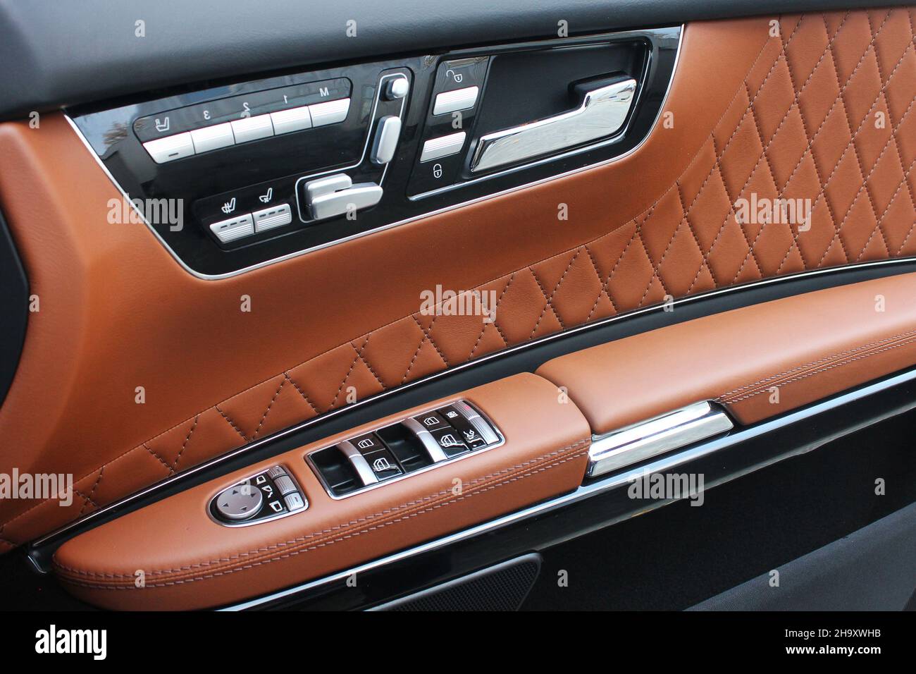 Car interior luxury service. Car interior details Stock Photo - Alamy