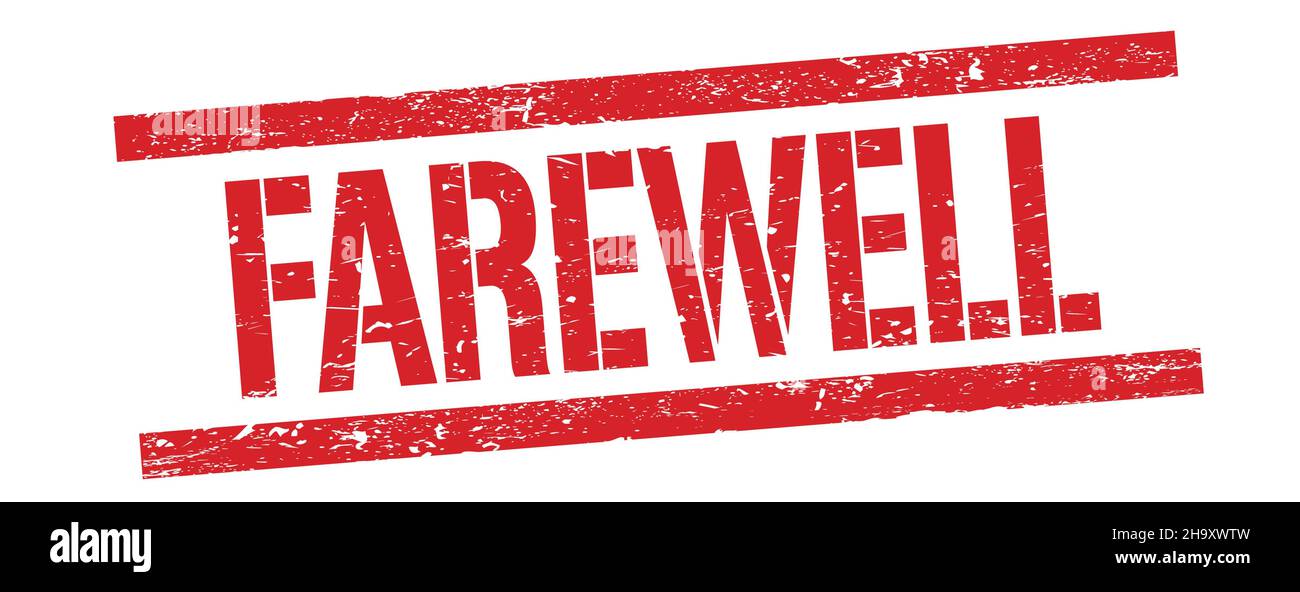FAREWELL text on red grungy rectangle stamp sign Stock Photo - Alamy