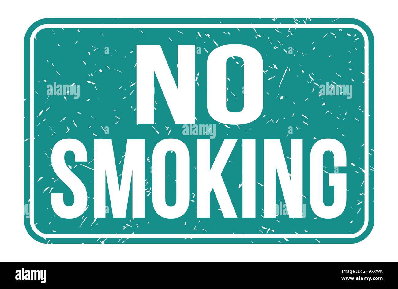 NO SMOKING, words written on blue rectangle stamp sign Stock Photo - Alamy