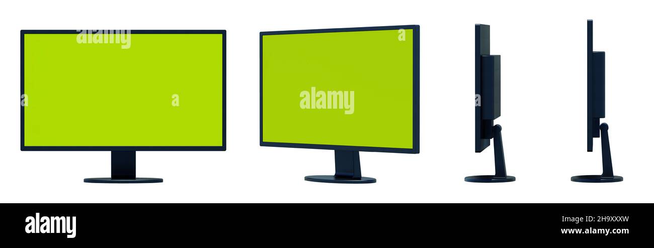 Computer monitor to add graphic content in yellow color Stock Photo - Alamy