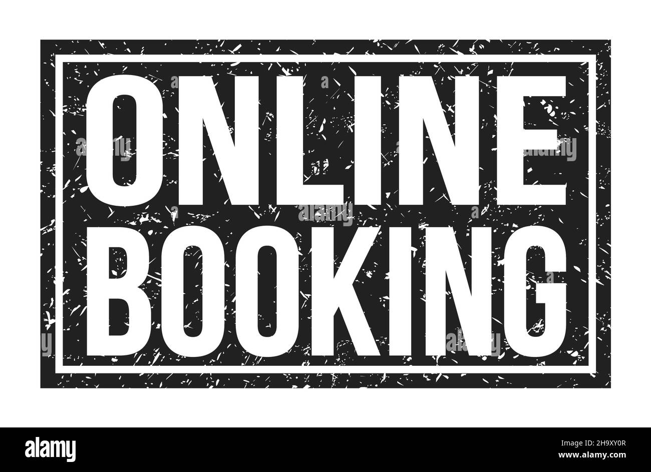 ONLINE BOOKING, words written on black rectangle stamp sign Stock Photo ...