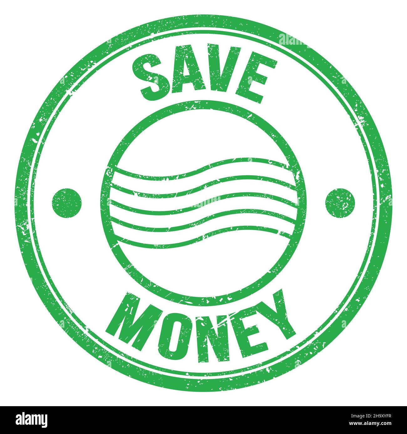 SAVE MONEY text written on green round postal stamp sign Stock Photo ...