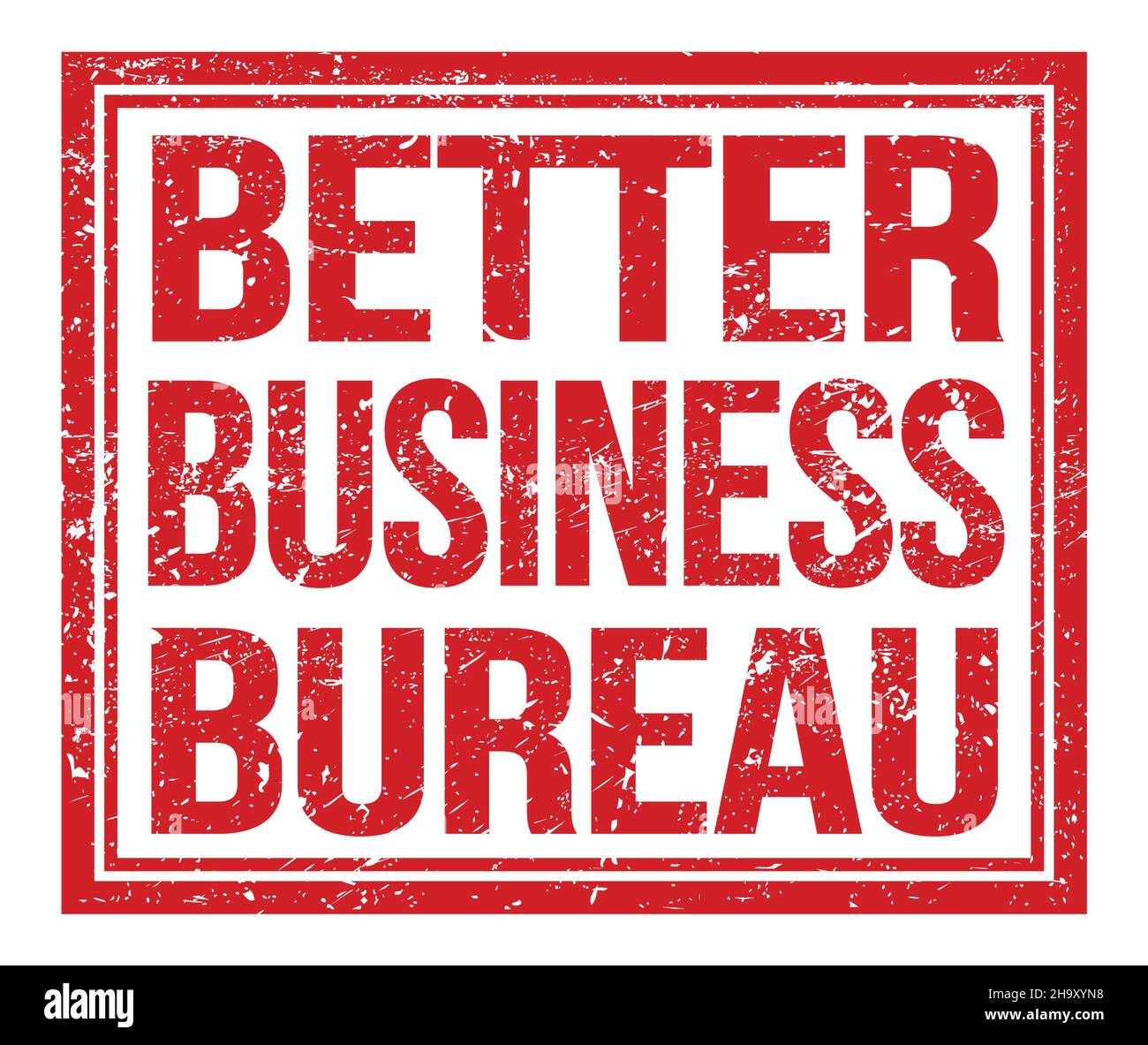 BETTER BUSINESS BUREAU, written on red grungy stamp sign Stock Photo ...