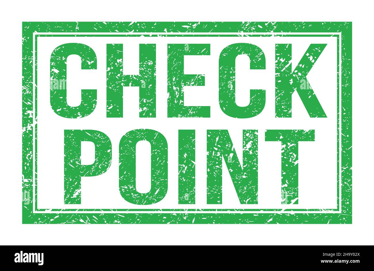 CHECK POINT, words written on green rectangle stamp sign Stock Photo ...