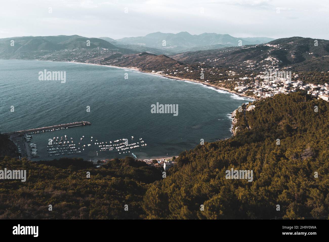 Breathtaking aerial view of Palinuro, Cilento, Campania with its ...
