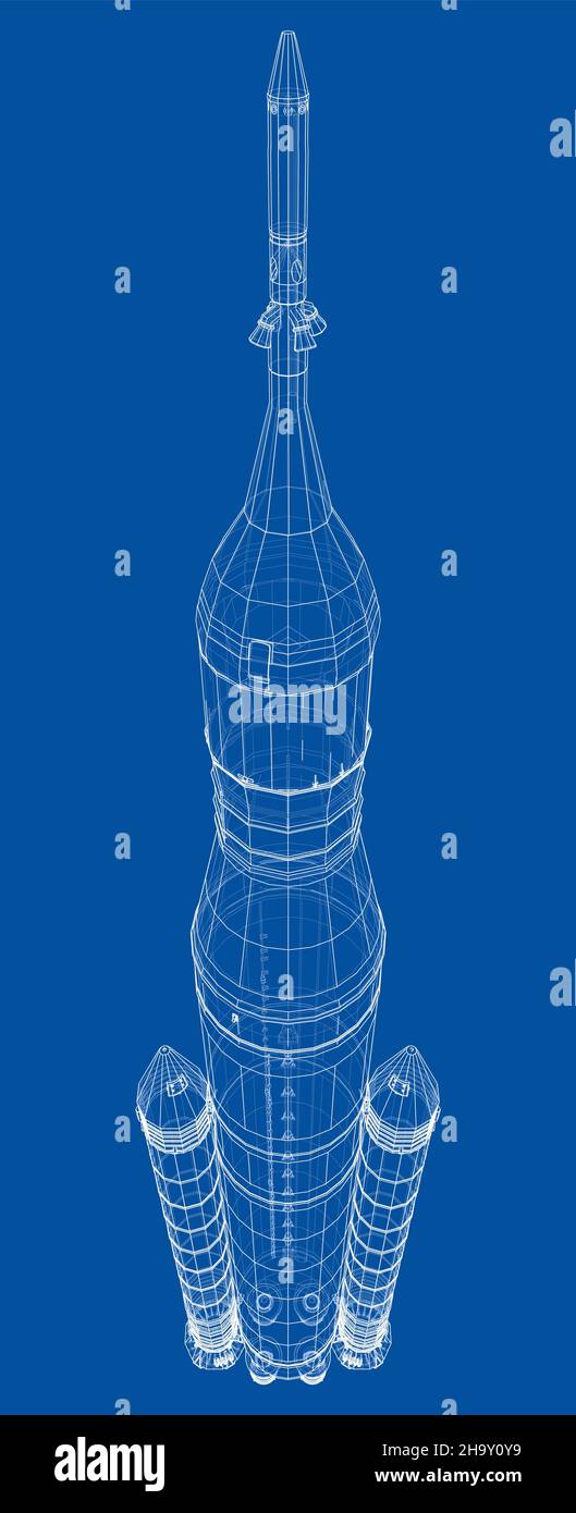 Space rocket concept outline Stock Photo - Alamy