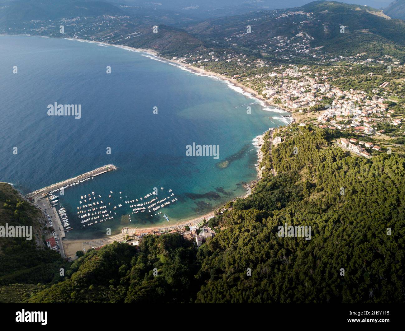 Breathtaking aerial view of Palinuro, Cilento, Campania with its ...