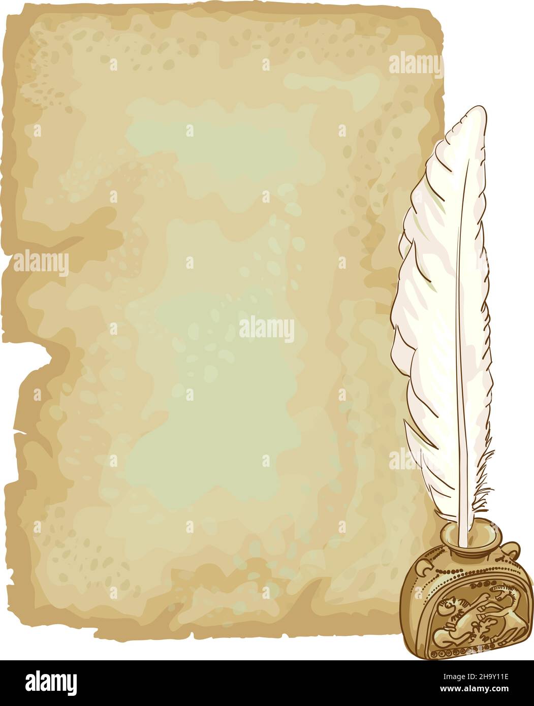 Vintage paper and pen. Vector illustratiopn Stock Vector Image & Art ...