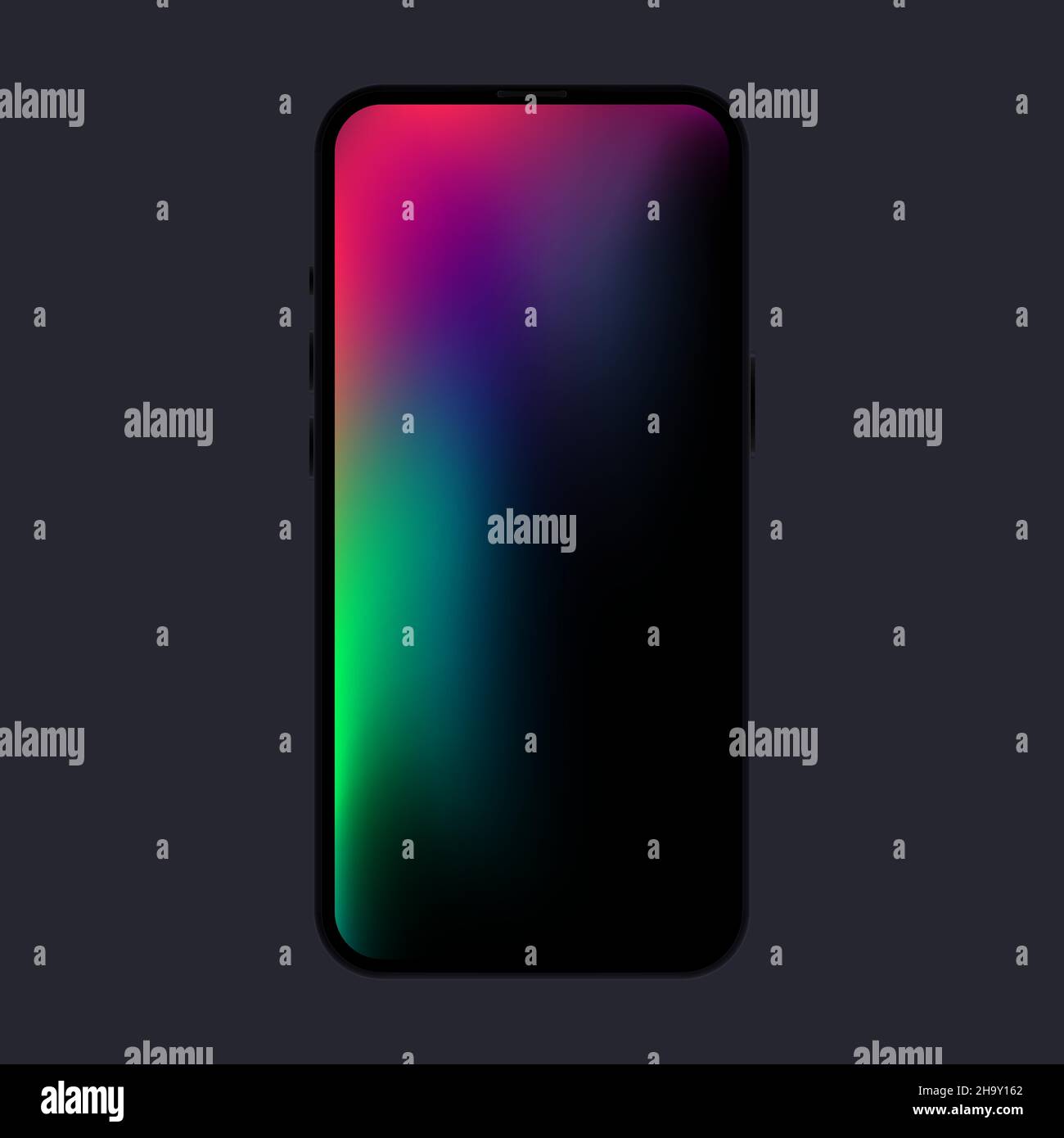 Front view of Smartphone Model. Device with Gradient Screen on ...