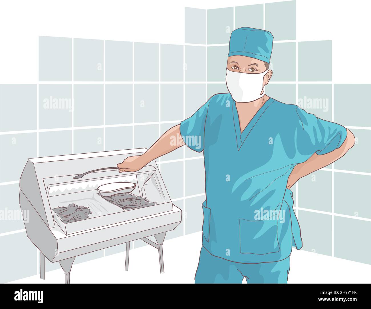 The doctor at work. Vector illustration Stock Vector Image & Art - Alamy