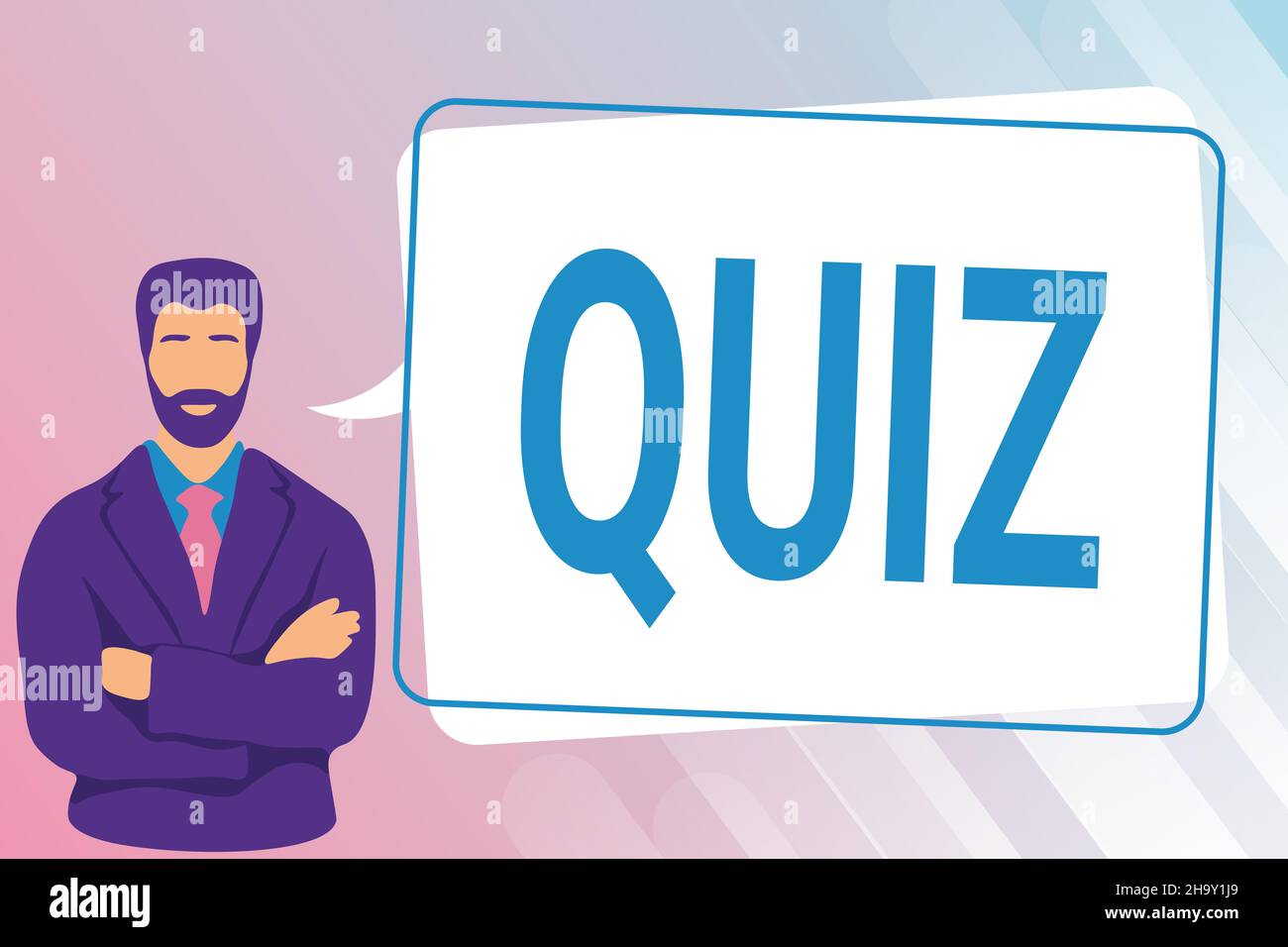 Sign displaying Quiz. Business idea Brief informal test given to ...