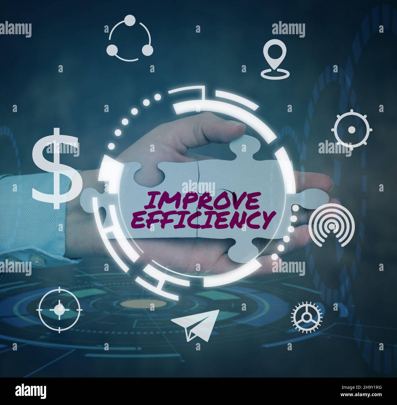 Text caption presenting Improve Efficiency. Conceptual photo Competency ...