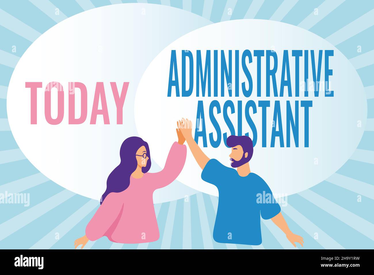 Sign displaying Administrative Assistant. Word Written on ...