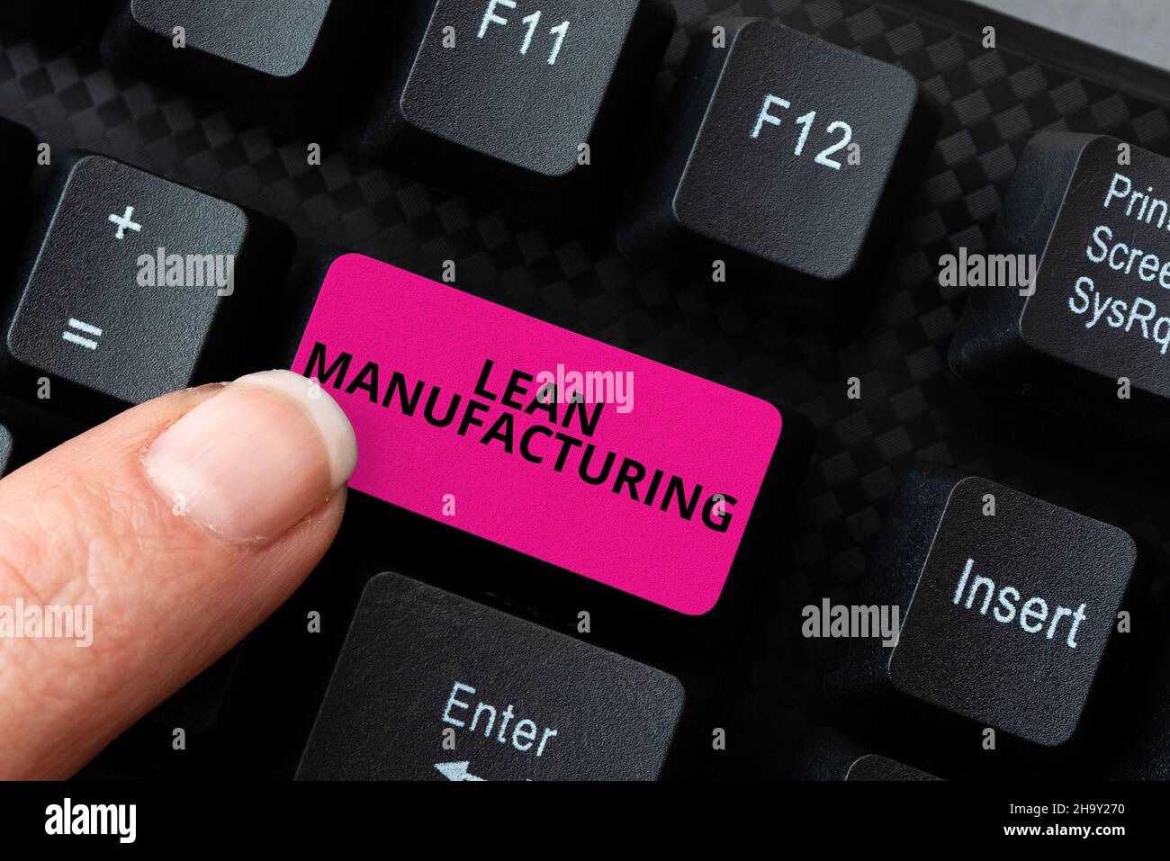 Text caption presenting Lean Manufacturing. Word Written on Waste ...