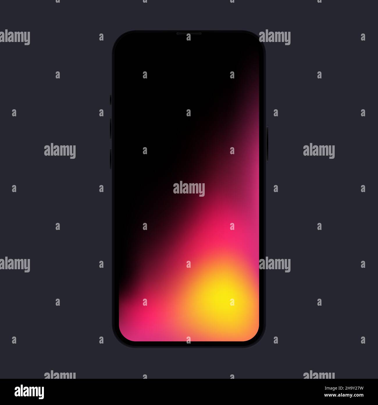 Red Gradient Screen. Editable Smartphone Mockup. Vector illustration ...