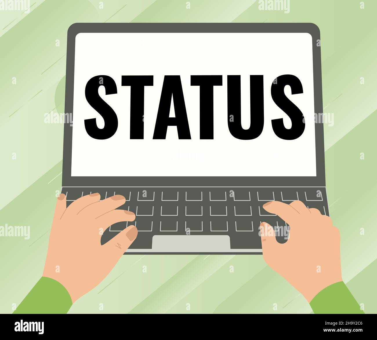 Text showing inspiration Status. Word Written on situation at a ...