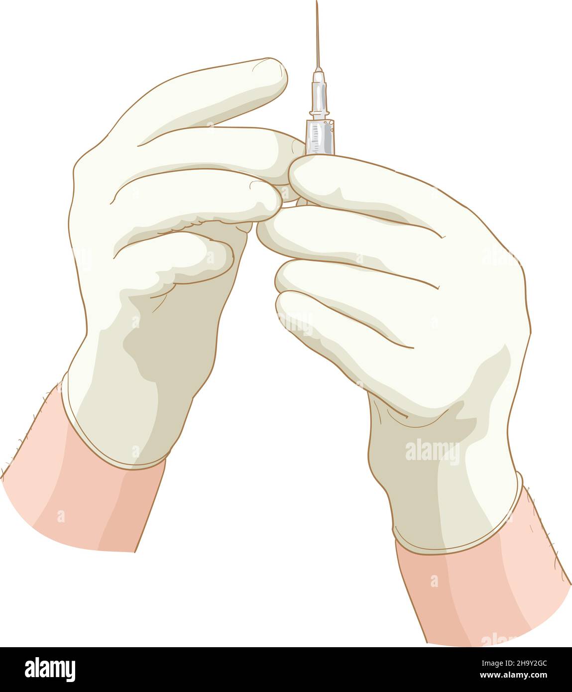 Syringe in a hands. Vector illustration Stock Vector Image & Art - Alamy
