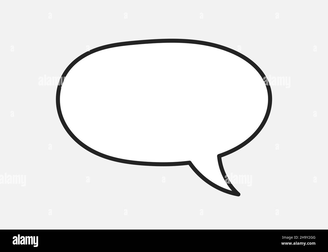 White speech bubble with black outline. Vector illustration Stock ...
