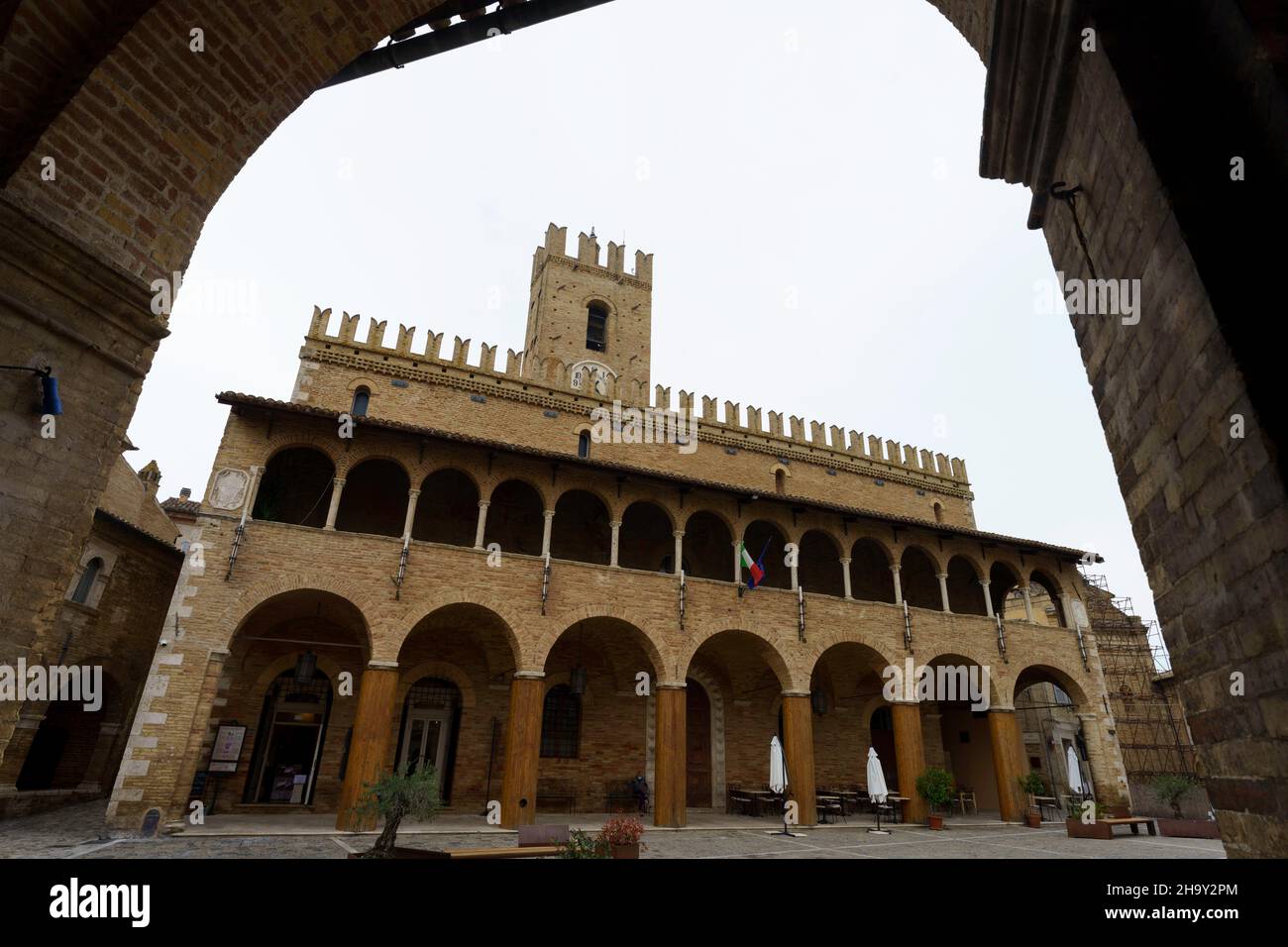 Offida, historic town in the Ascoli Piceno province, Marche, Italy. The ...