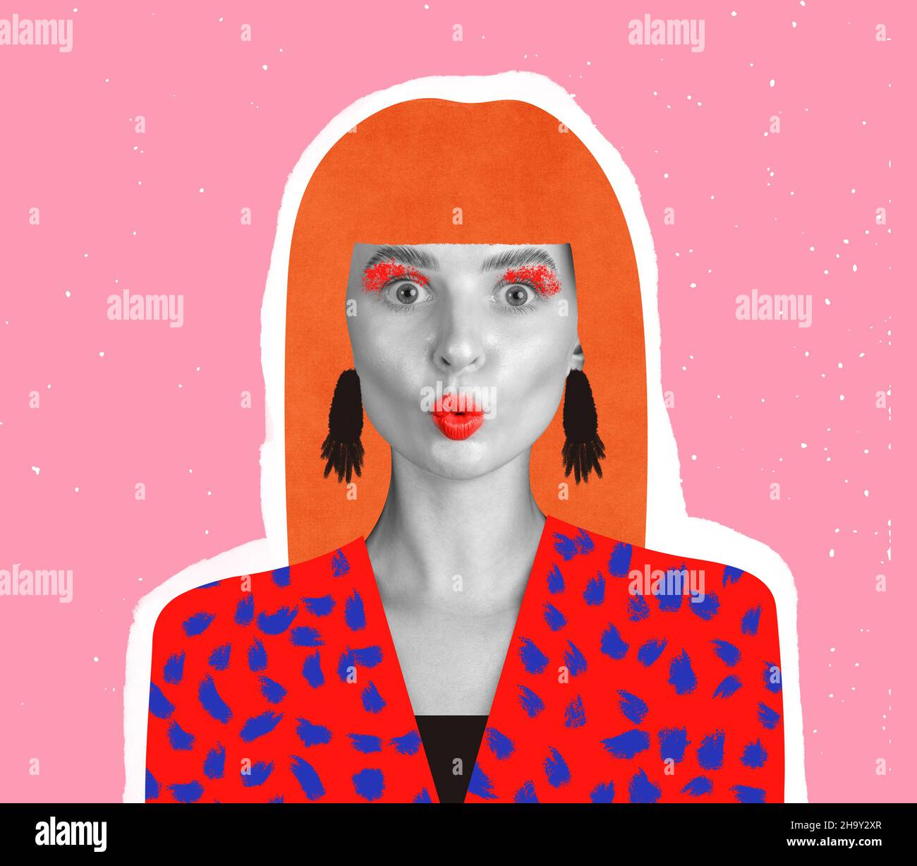 Contemporary colorful and conceptual bright art collage. Modern design ...