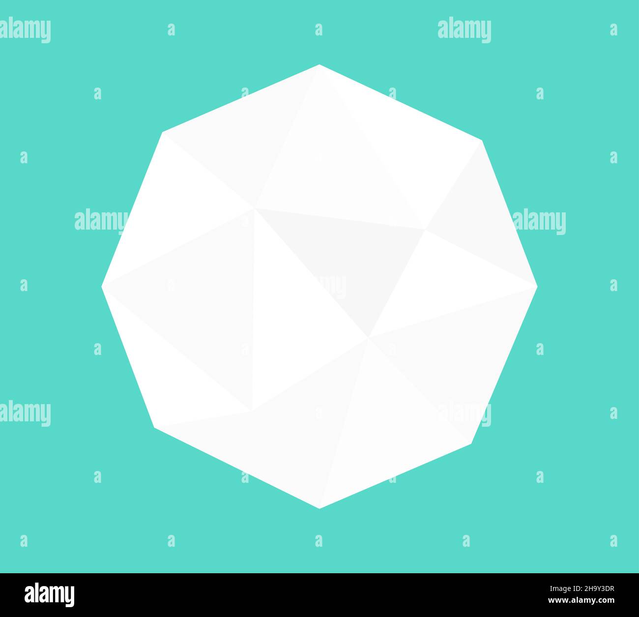 White geometric shape polygonal paper ball. Vector illustration Stock ...