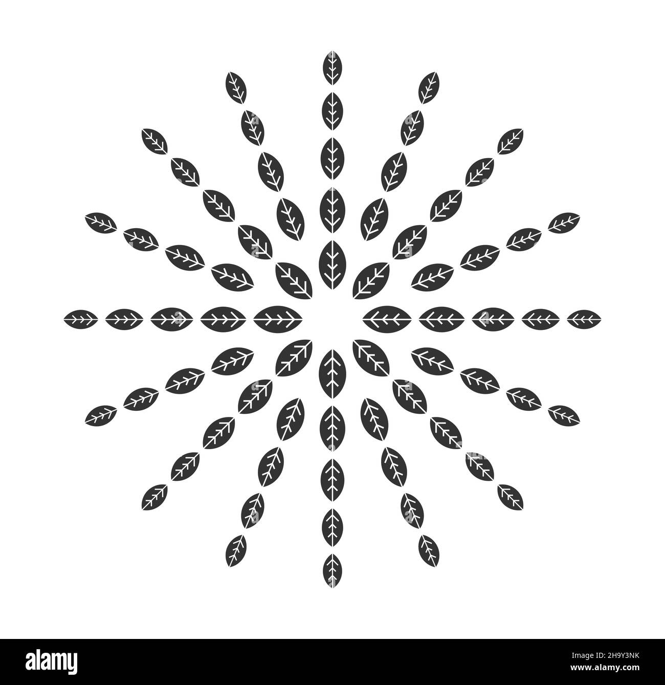 Abstract circle shape made of leaves. Vector illustration Stock Vector ...