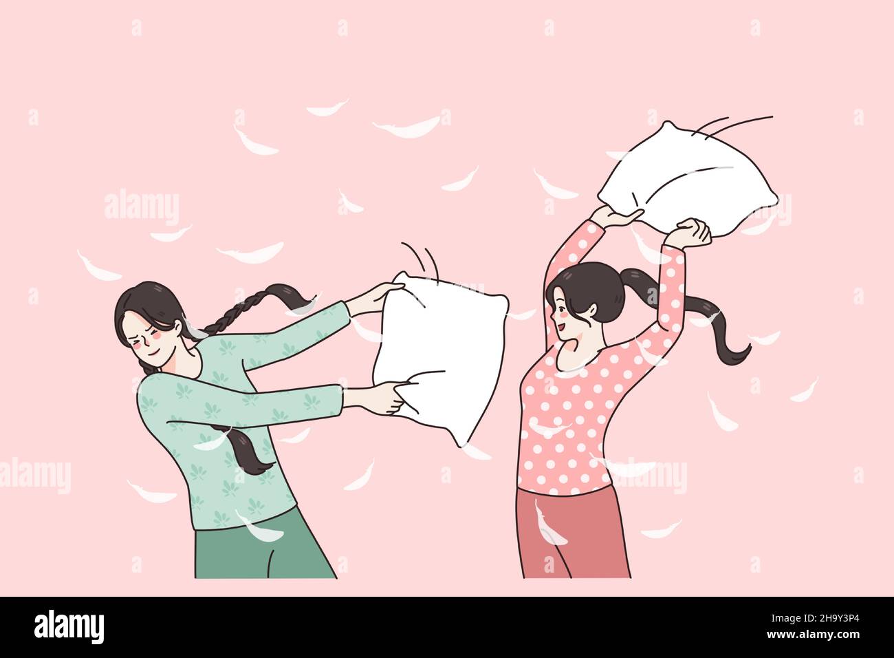 Pillows fight Stock Vector Images - Alamy