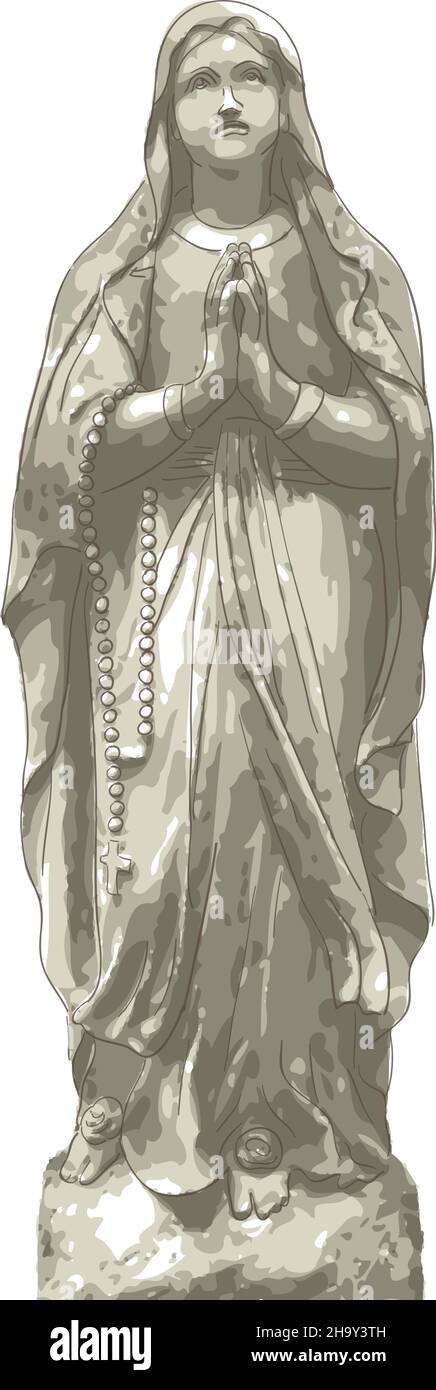 Statue Maria with beads. Vector illustration Stock Vector Image & Art ...