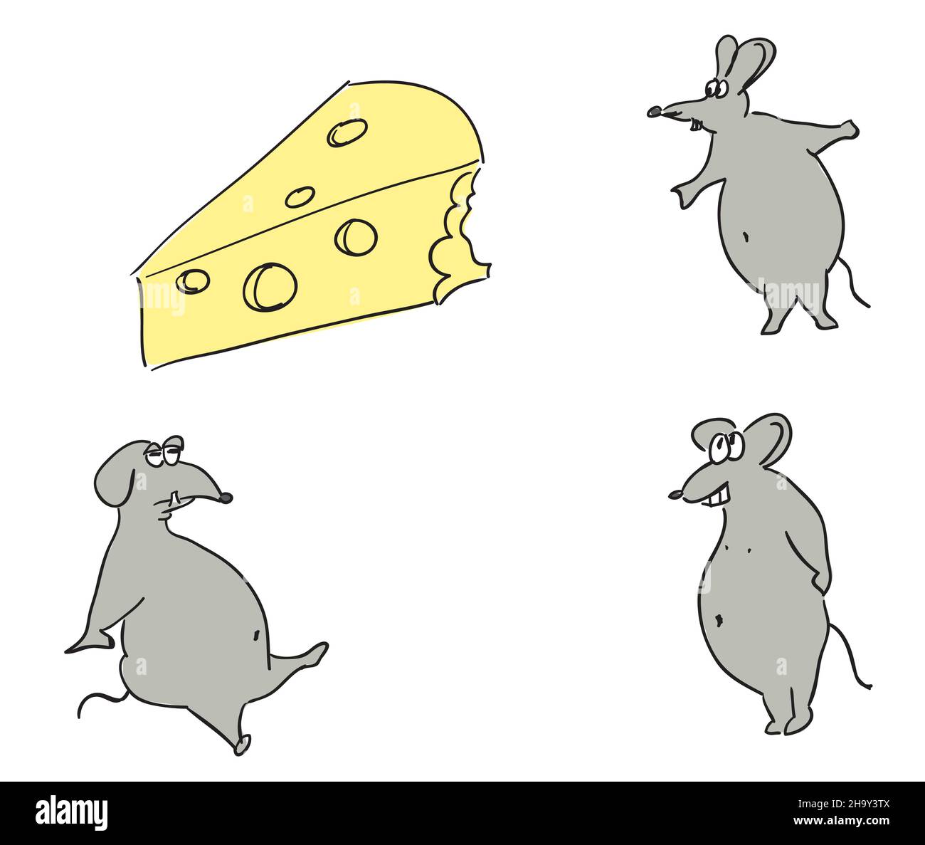 Mice and cheese. Vector illustration Stock Vector Image & Art - Alamy