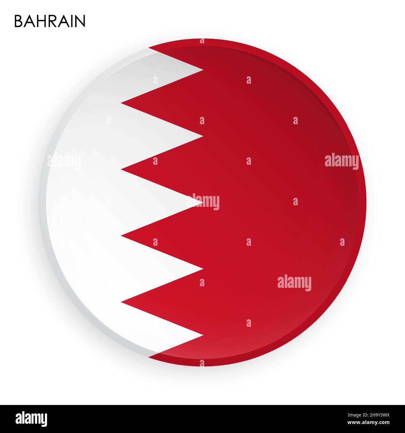 BAHRAIN flag icon in modern neomorphism style. Button for mobile ...
