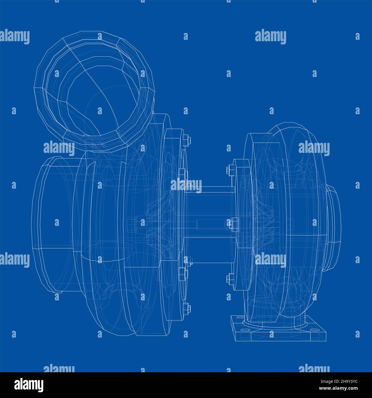 Automobile turbocharger concept outline Stock Photo - Alamy