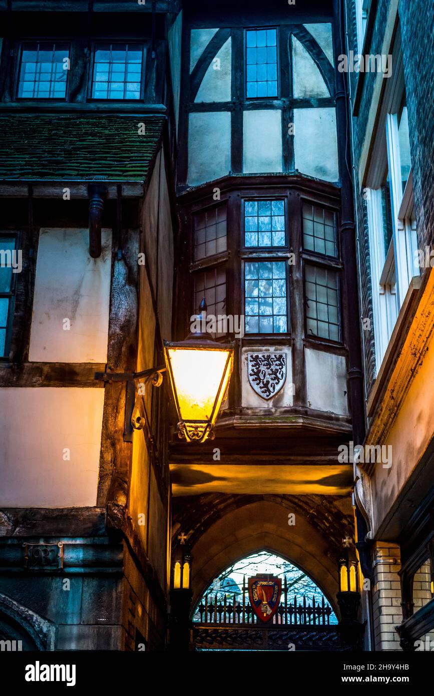 Medieval entrance gate to the St Bartholomew the Great church, a ...