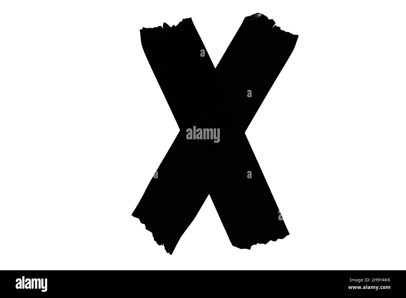 Black prohibition sign shape letter X on white background Stock Photo ...
