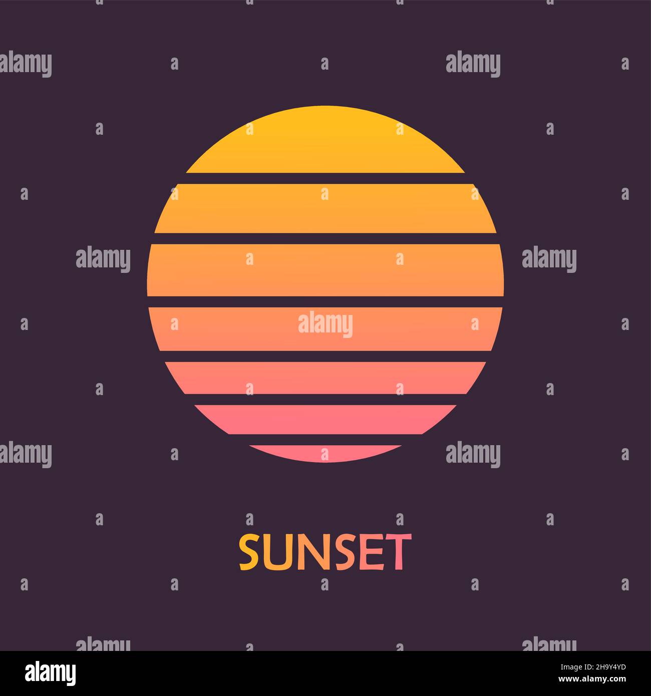 Sunset sun symbol background. Vector illustration Stock Vector Image ...