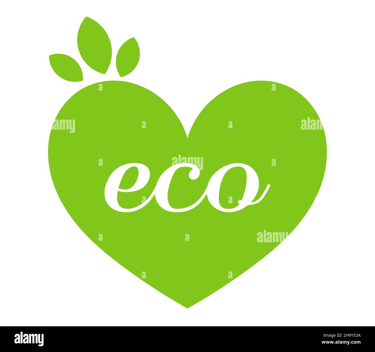 Green eco heart symbol emblem. Vector illustration Stock Vector Image ...