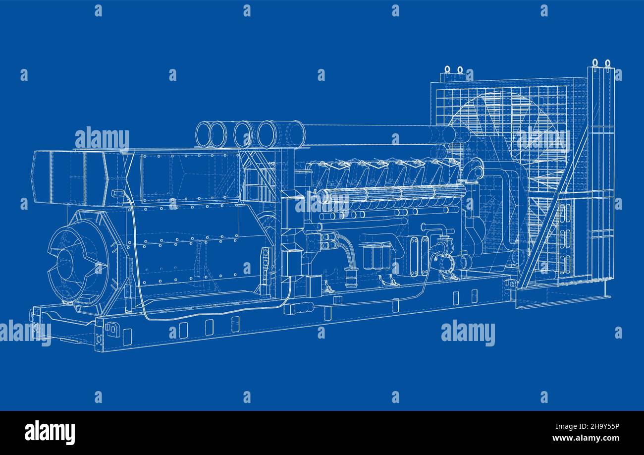 Large industrial diesel generator Stock Photo - Alamy